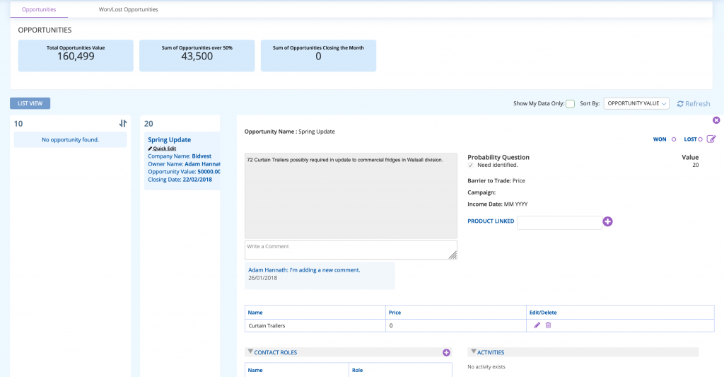 Opportunity Sales Pipeline – BuddyCRM Support